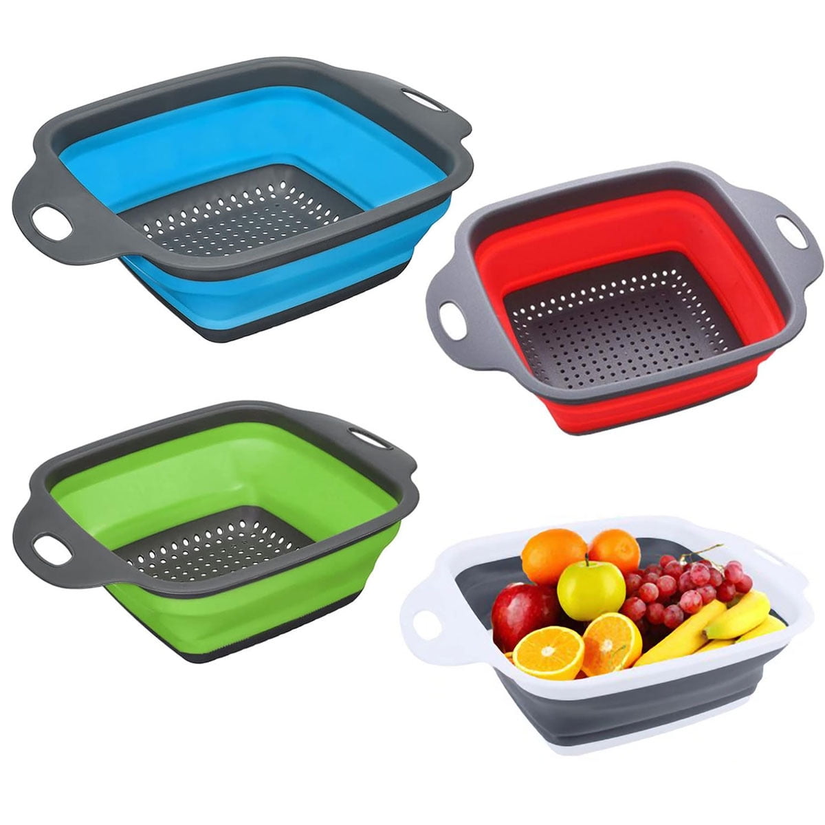 TwoLLL Collapsible Funnel Kitchen Collapsible Filter Silicone Strainer ...