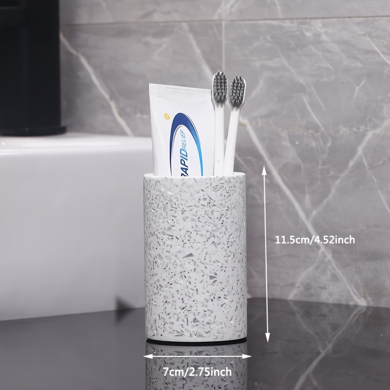 TwoLLL Freestanding Resin Toothbrush Holder - Space-Saving Bathroom ...