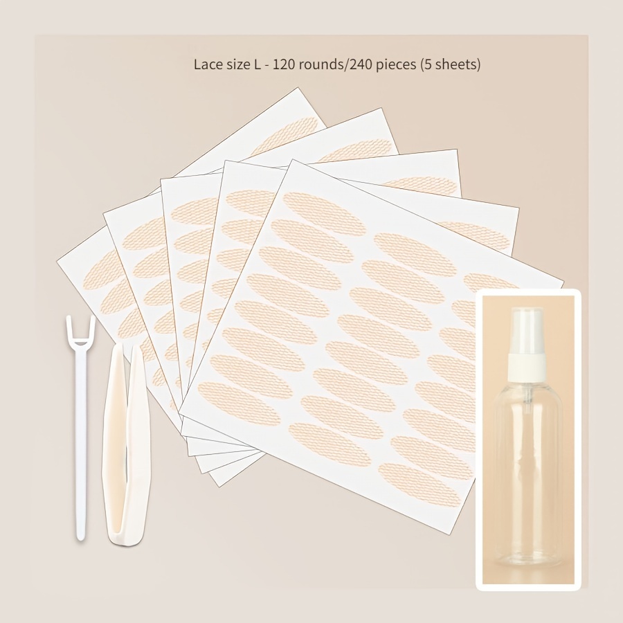 TwoLLL Invisible Double Eyelid Lift Kit 240 Strips Y-Fork Tweezers ...