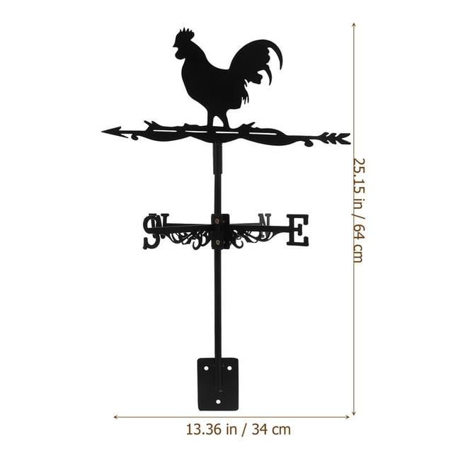 TwoLLL Roof Weather Vane Metal Vanes For Yard Wind Ornament Iron Sheds ...