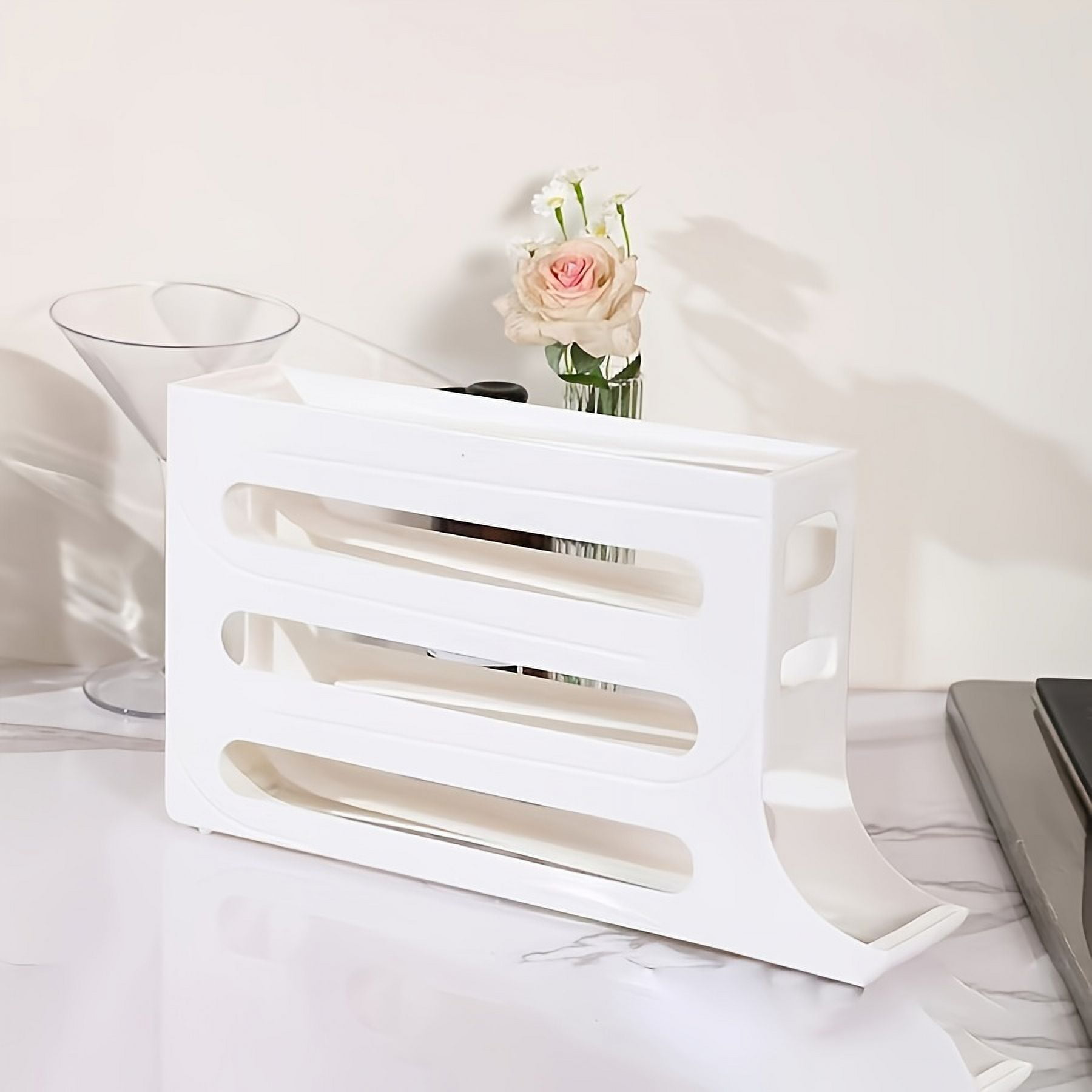 TwoLLL Scrolling Automatic Egg Holder Dispenser Stackable Plastic Fresh ...