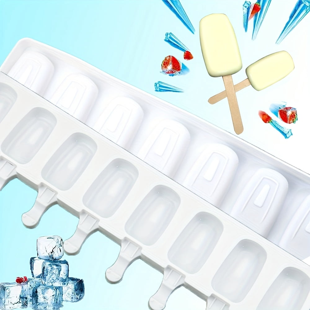 TwoLLL Silicone Popsicle Mold - 8-Cavity Ice Pop Maker Lead-Free Diy ...