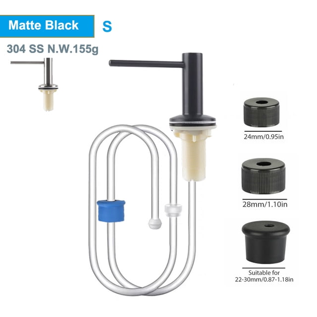 TwoLLL Slim Metal Head Liquid Soap Dispenser Kitchen Sink Bathroom ...