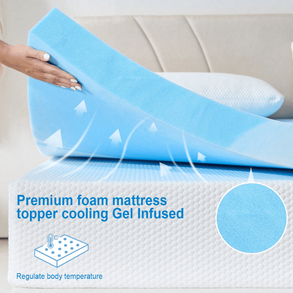 Twolike Foam Mattress Topper Soft 2/3 Inch Twin Full Queen King ...