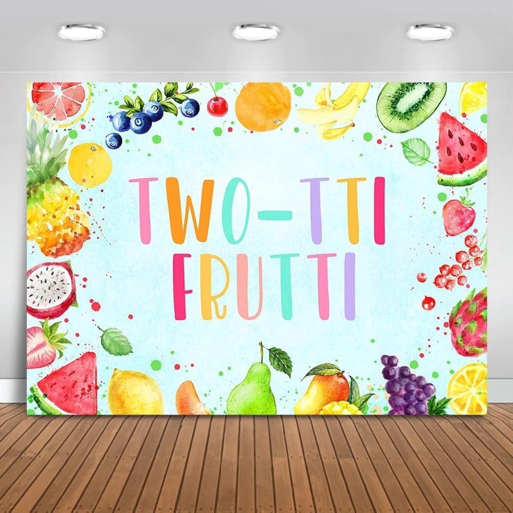 Twotti Fruitti Backdrop Summer Watercolor Fruits 2nd Birthday Party ...