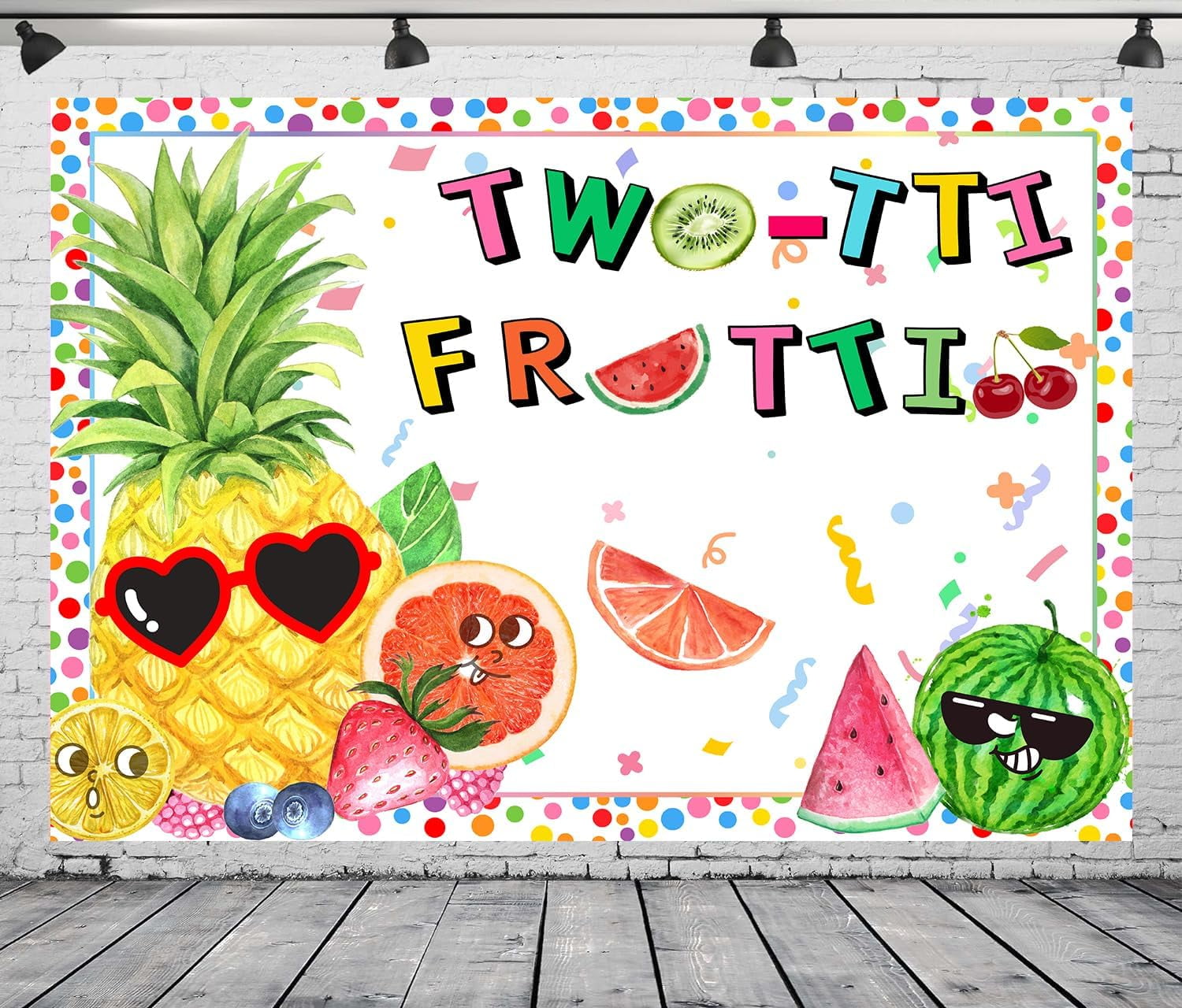 Twotti Frutti Backdrop Pineapple Orange Strawberry for Summer Theme ...