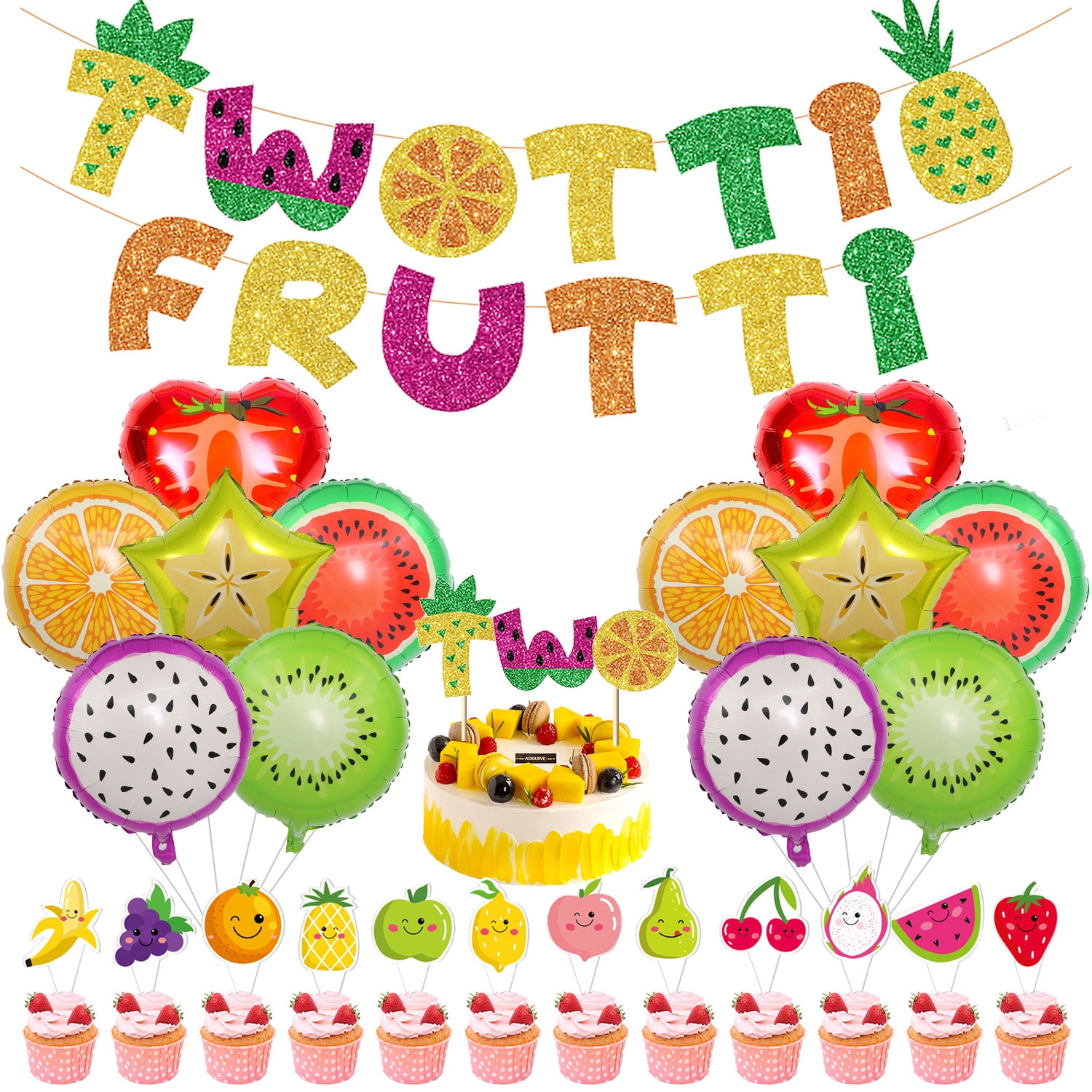 Twotti Frutti Birthday Decorations Party Supplies - Second Fruit Summer ...
