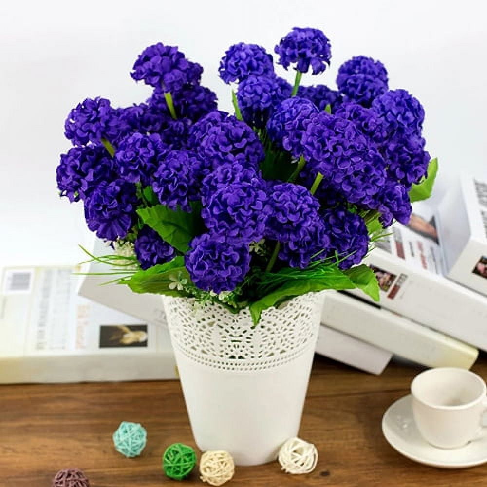 Twowood 1 Bunch 9 Head Artificial Hydrangea Silk Flower Bouquet Wedding ...