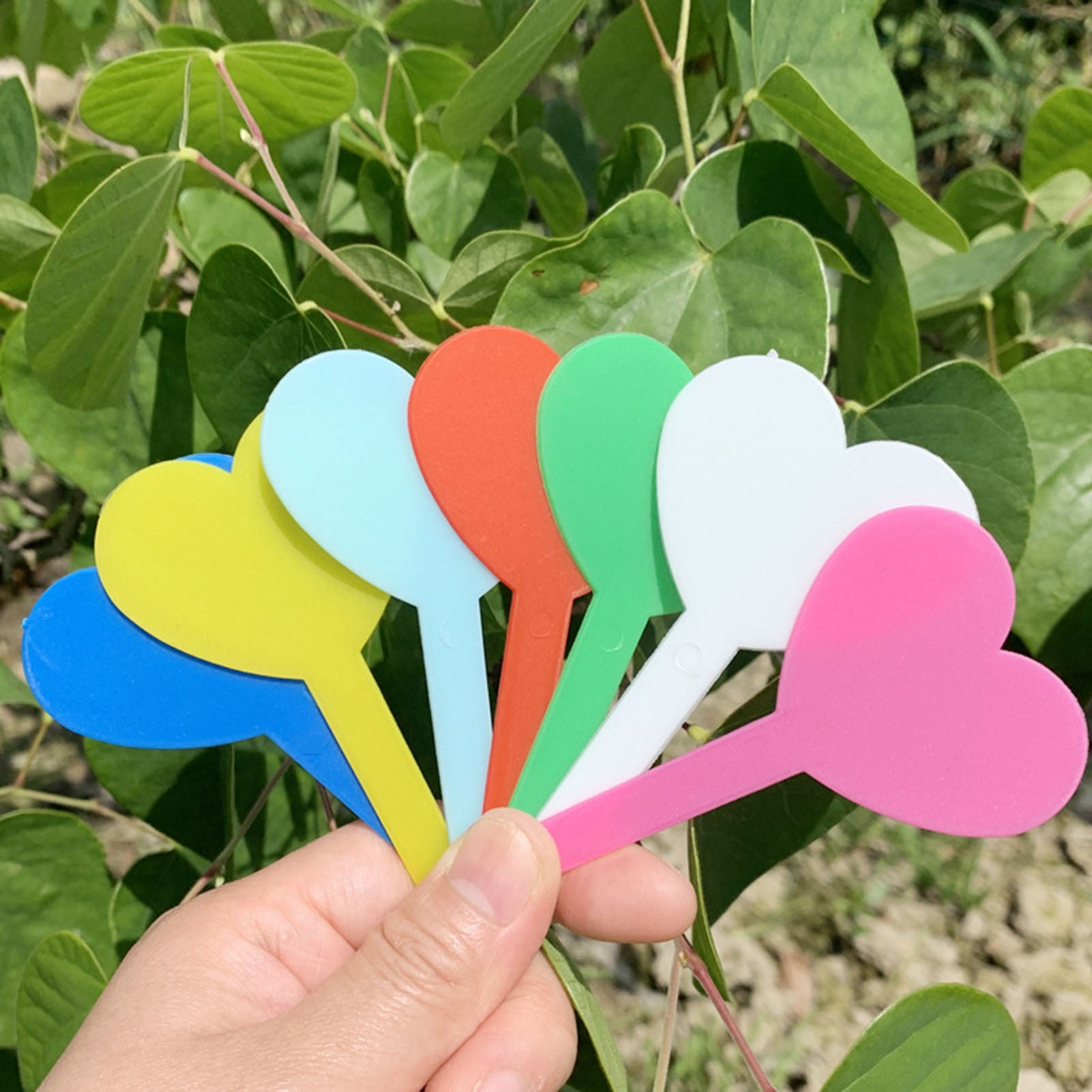 Twowood 100Pcs Gardening Marks Multicolor Easily Cleand Heart-Shaped ...