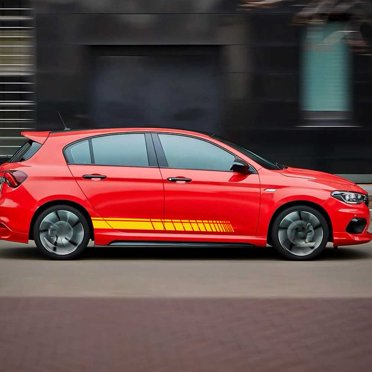 5 PCS Universal Red Car Racing Body Side Stripe Skirt Roof Hood Decal ...