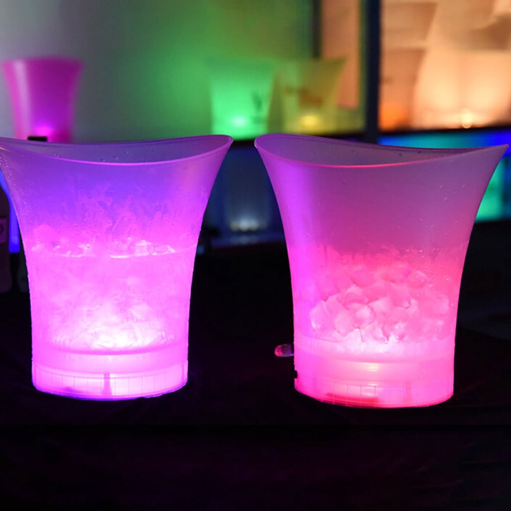 Twowood 5L Colorful LED Glowing Ice Bucket KTV Bars Wine Champagne Beer ...