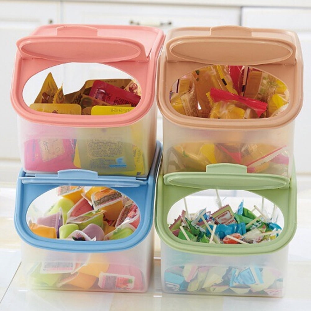 Twowood Clear Kitchen Rice Storage Box Grain Cereal Dispenser Food ...