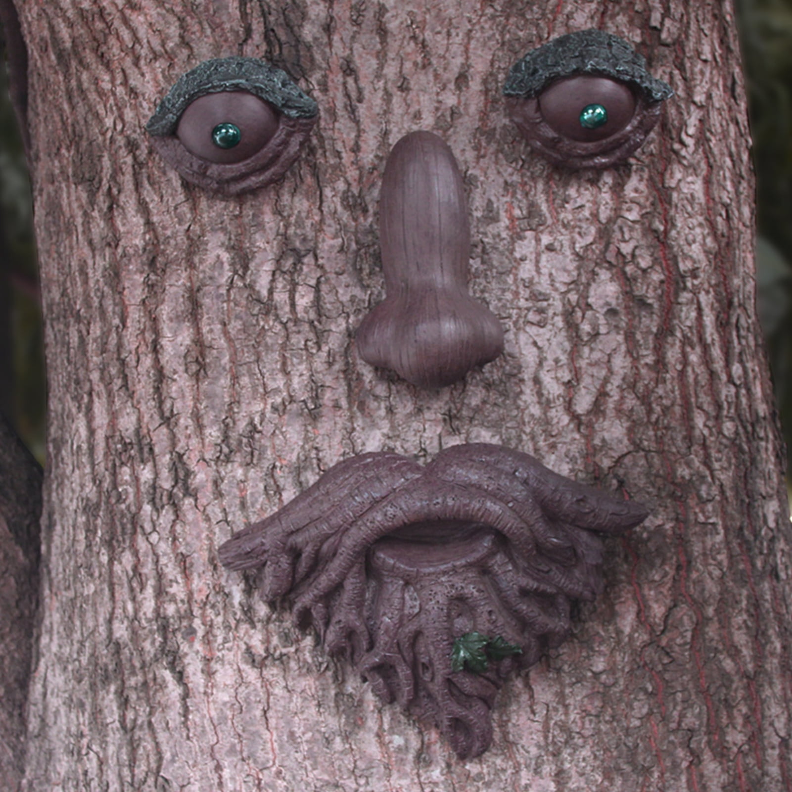 Twowood Creative Green Leaf Beard Tree Face Resin Crafts Outdoor Garden ...