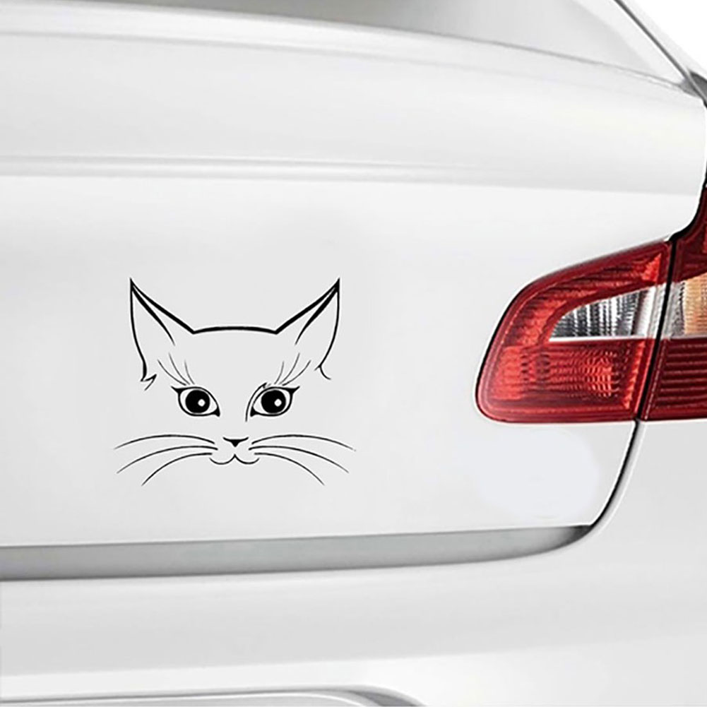 Twowood Cute Cat Head Car-Styling Vehicle Body Window Reflective Decals ...