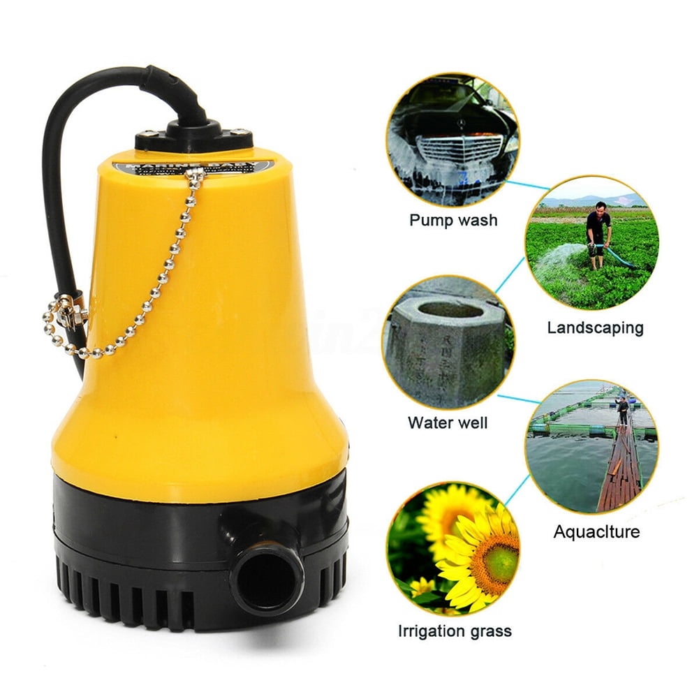 Twowood DC 12/24V Mini Submersible Water Pump Clean Pool Garden ...