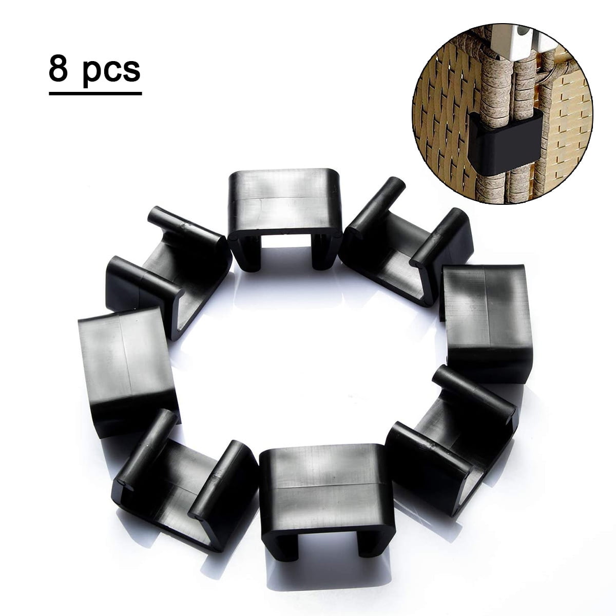Twoworld 8 PCS Patio furniture clips Rattan Wicker Sectional Sofa Chair ...