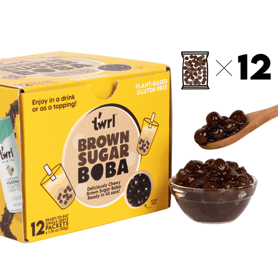 Twrl Milk Tea, Bubble Tea Toppings, 12-Pack Brown Sugar Boba Pearls ...