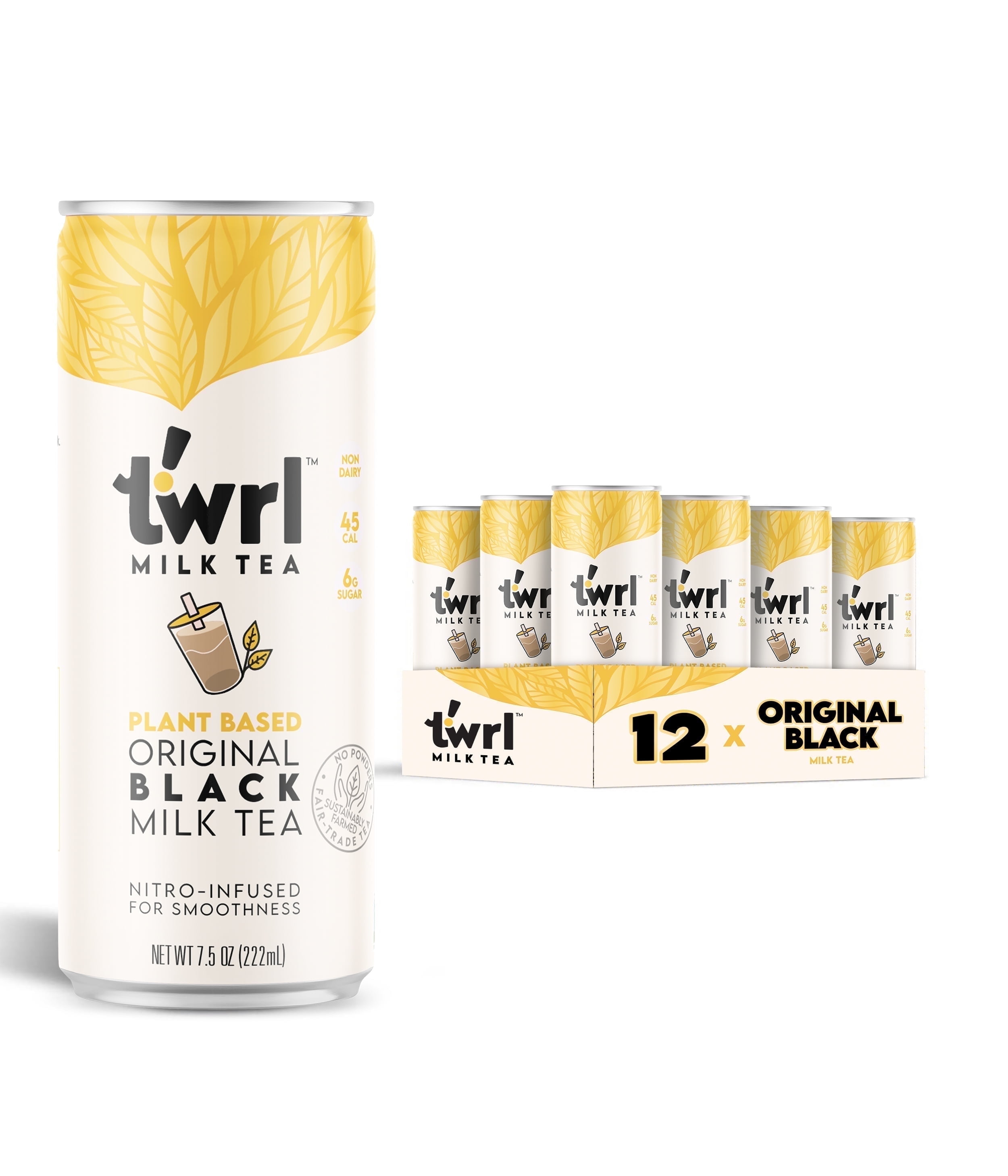 Twrl Original Black Milk Tea Cans - 12 x 7.5oz - Walmart.com
