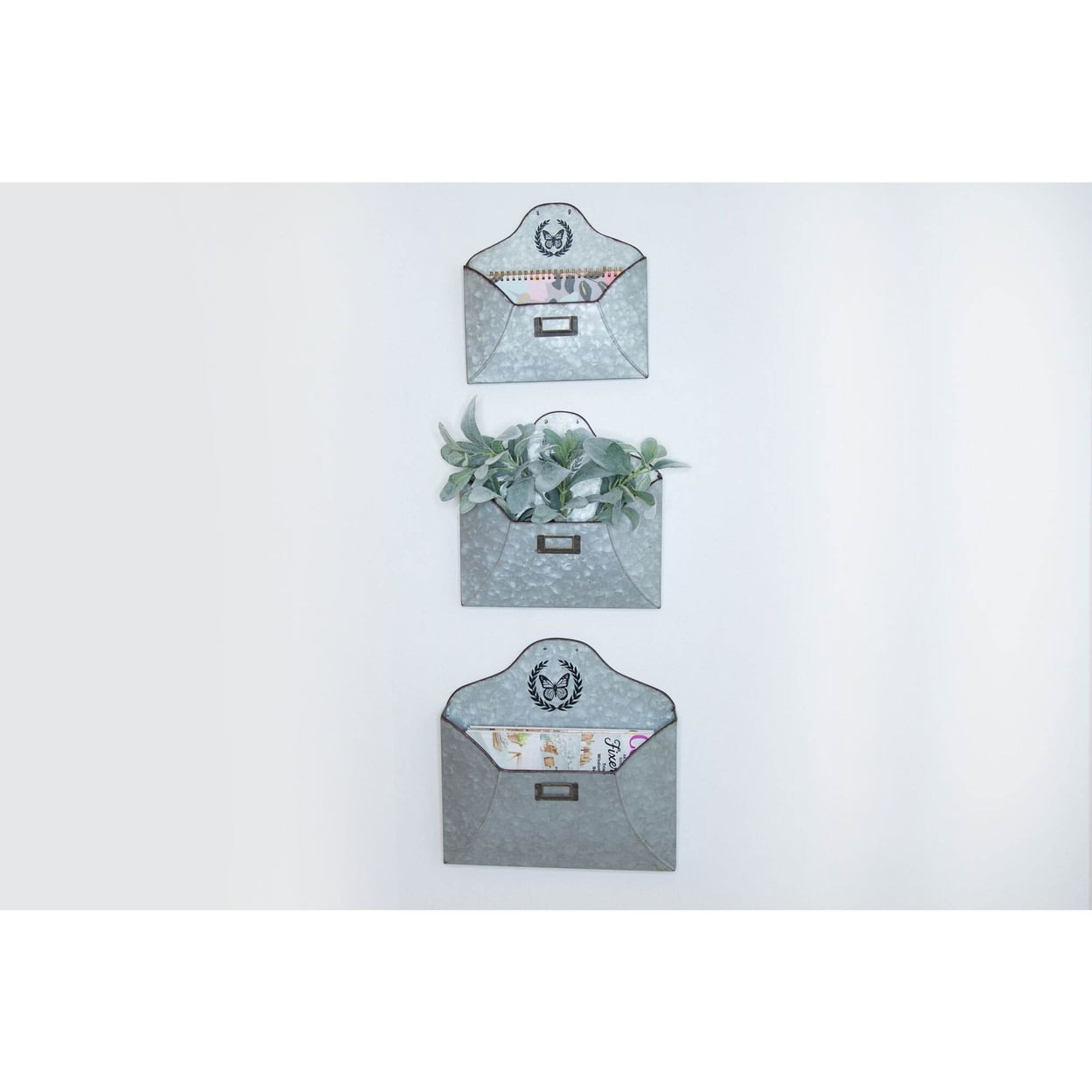 TX USA Corporation Galvanized Metal Envelope Wall Organizer, Functional ...