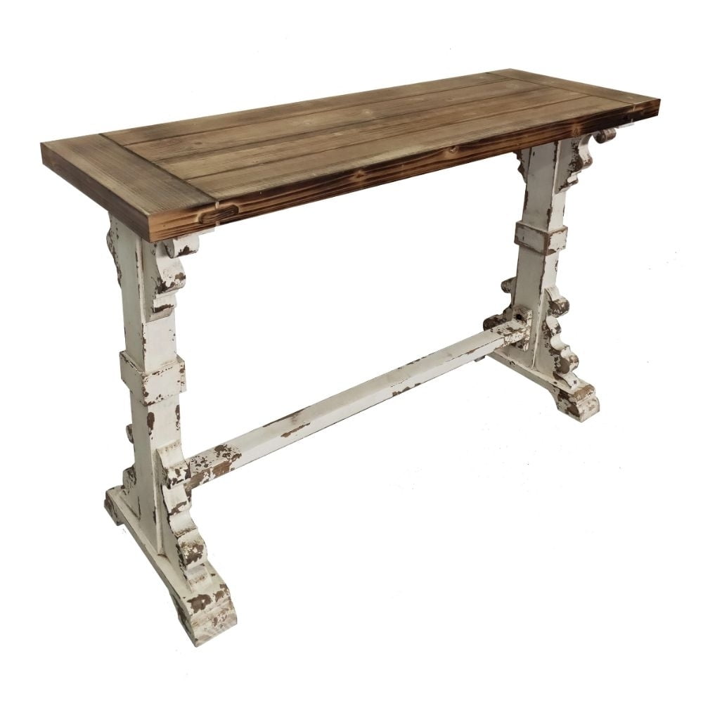 TX USA Corporation Rustic Wood Brayton 48"D Farmhouse Console Table for ...