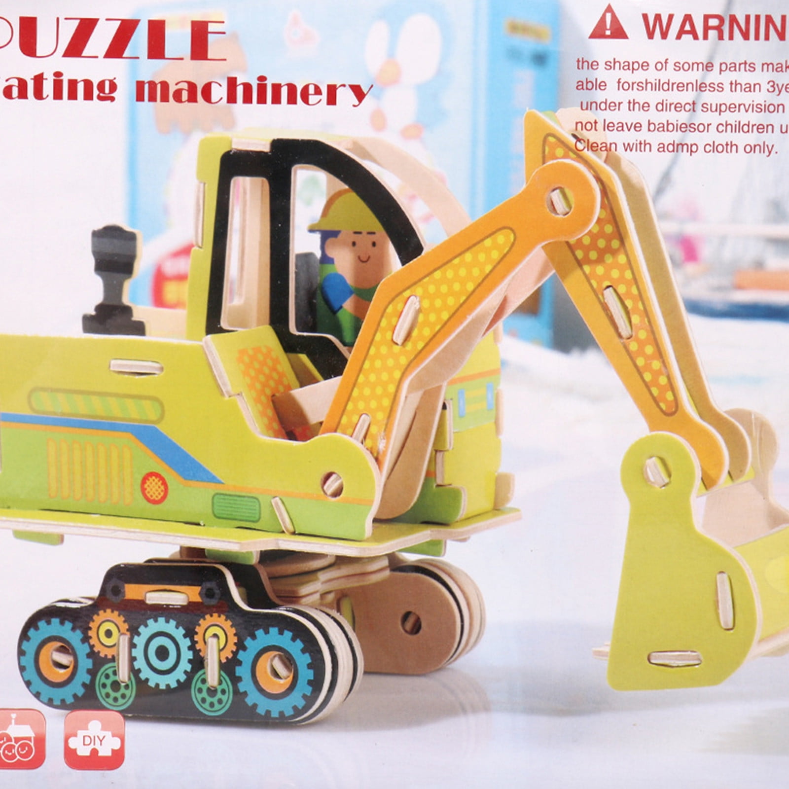 Txenfivo 3D Jigsaw Puzzle Excavator Engineering Vehicle Children's ...