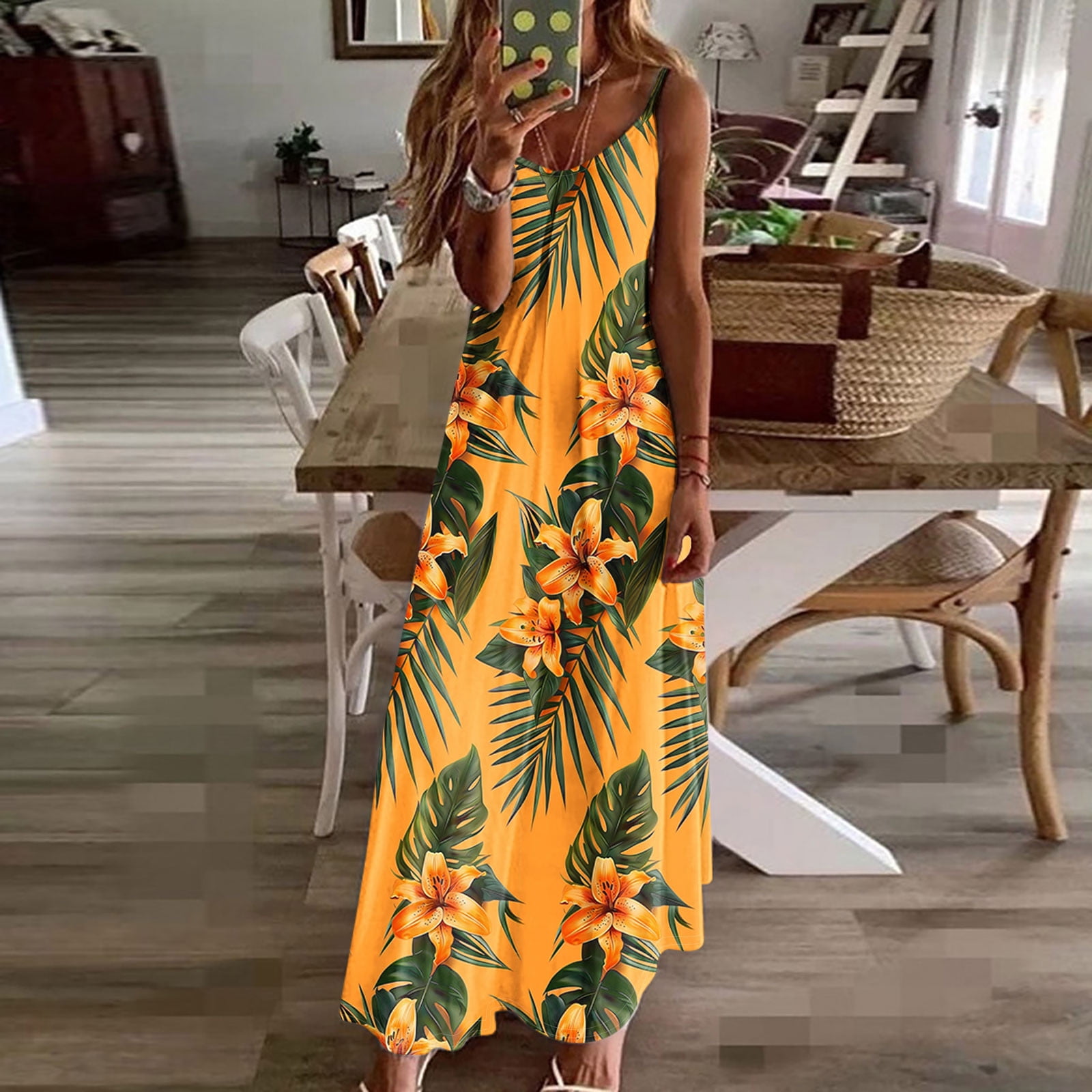 Txenfivo Summer Dresses for Women 2025 Beach Vacation Maxi Dress ...