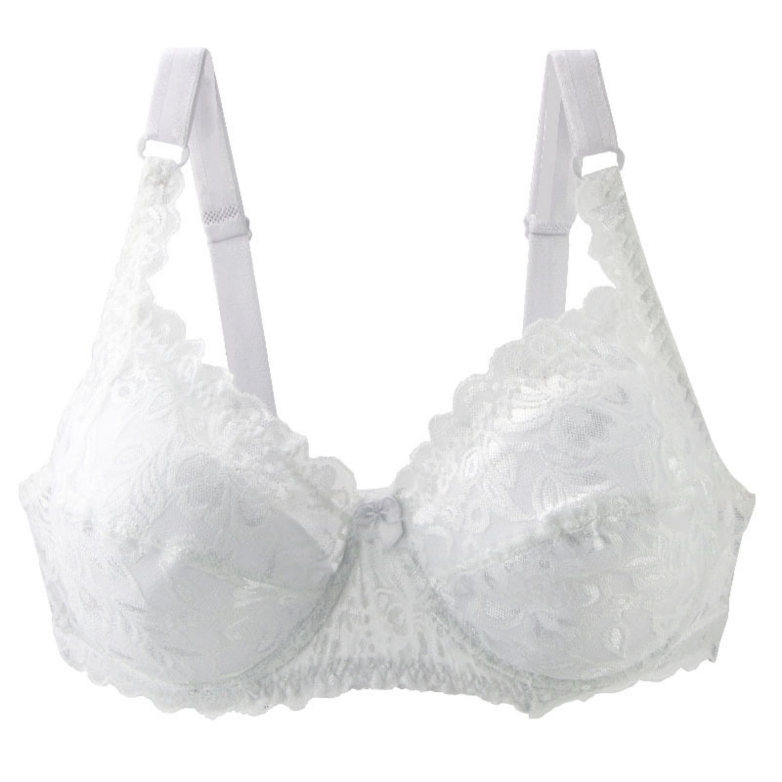 Txenfivo Women's Plus Size Full Coverage Lace Underwire Lace Bra Padded ...