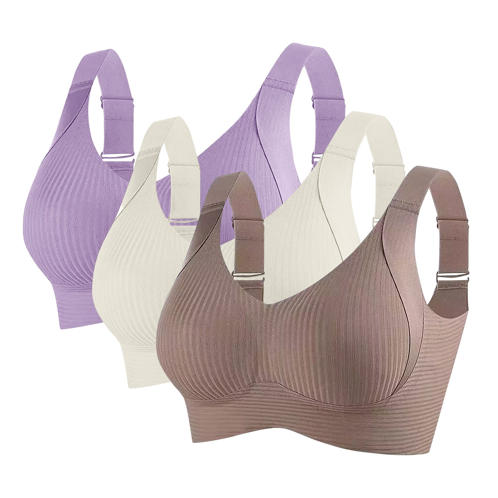Txenfivo Women's Wireless Bras with Side Support Full Coverage Push Up ...