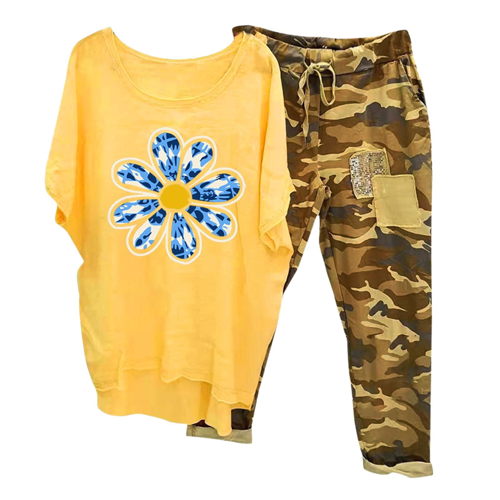 Txeol Capri Sets Women 2 Piece Outfits,Womens Linen Sets Two Piece ...