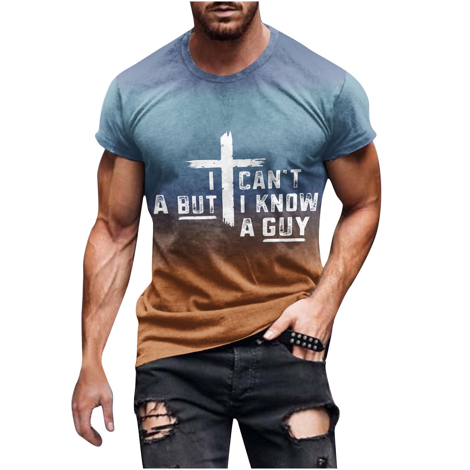 Txeol Graphic Muscle Tees for Men,Men's Vintage Faith Jesus Cross Print ...