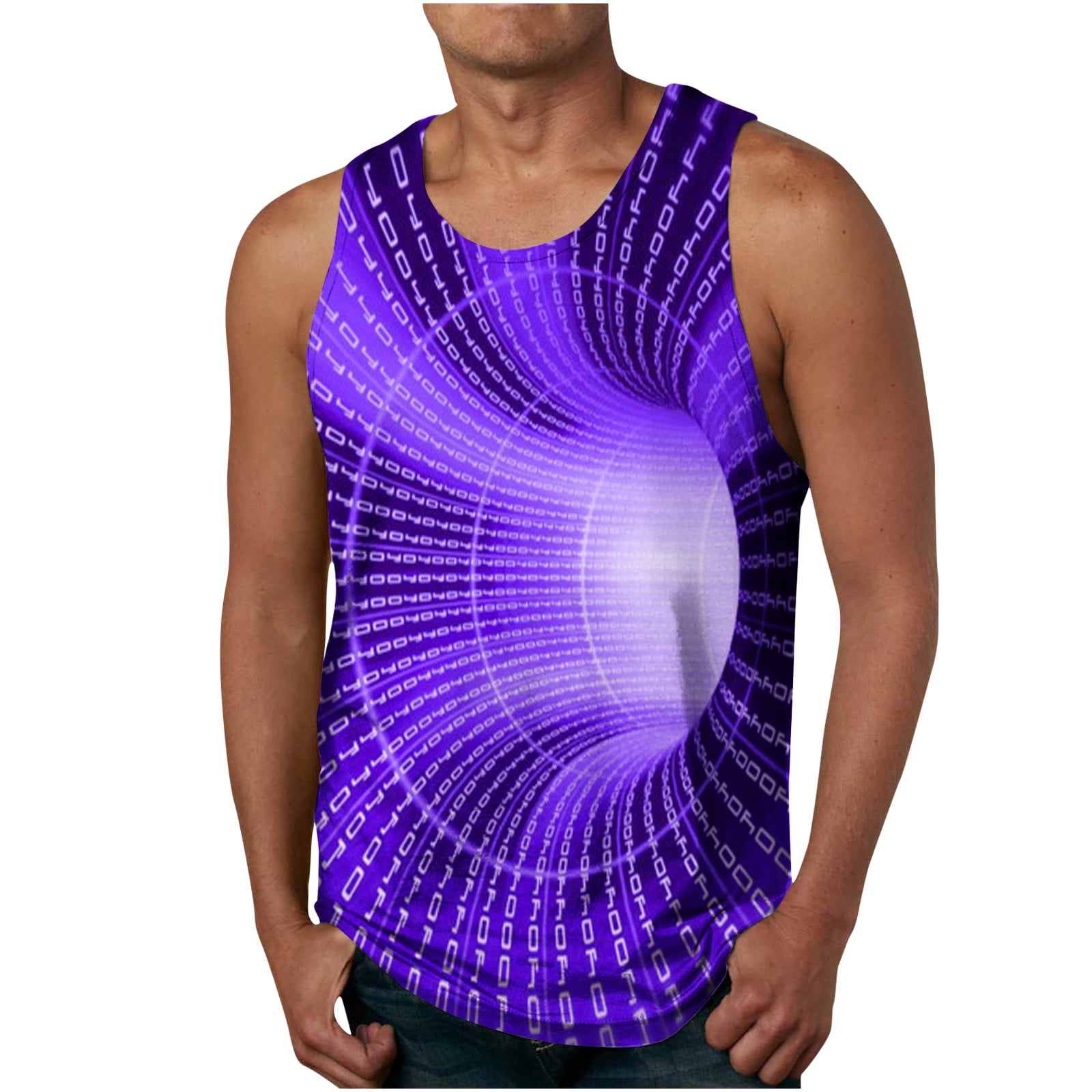 Txeol Graphic Workout Tank Tops for Men,Men's 3D Print Sleeveless T-Shirt Athletic Cut Off Tank ...