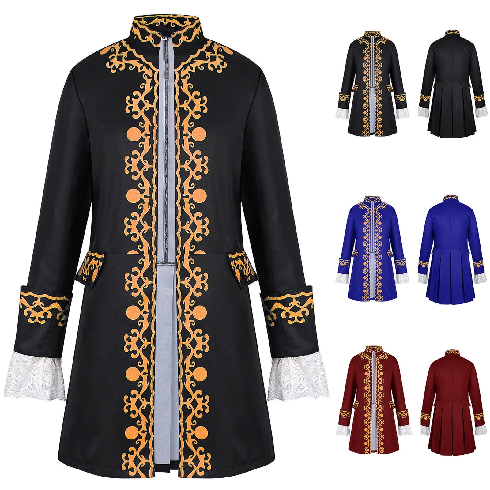 Txeol Men Colonial Military Tailcoat Medieval Regency Jacket ...