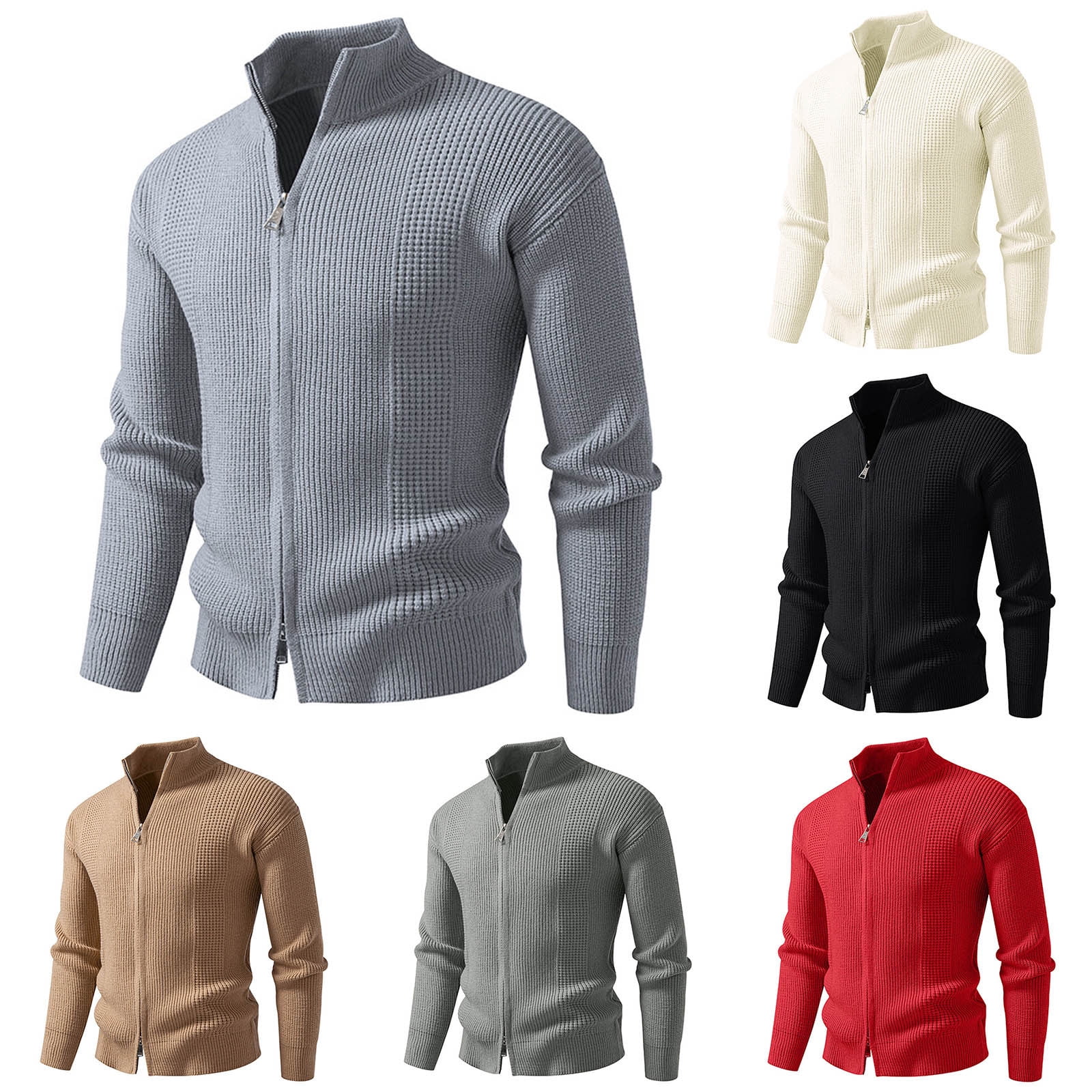 Txeol Men's Business Casual Cardigan Sweaters Slim Fit Cable Knitted ...