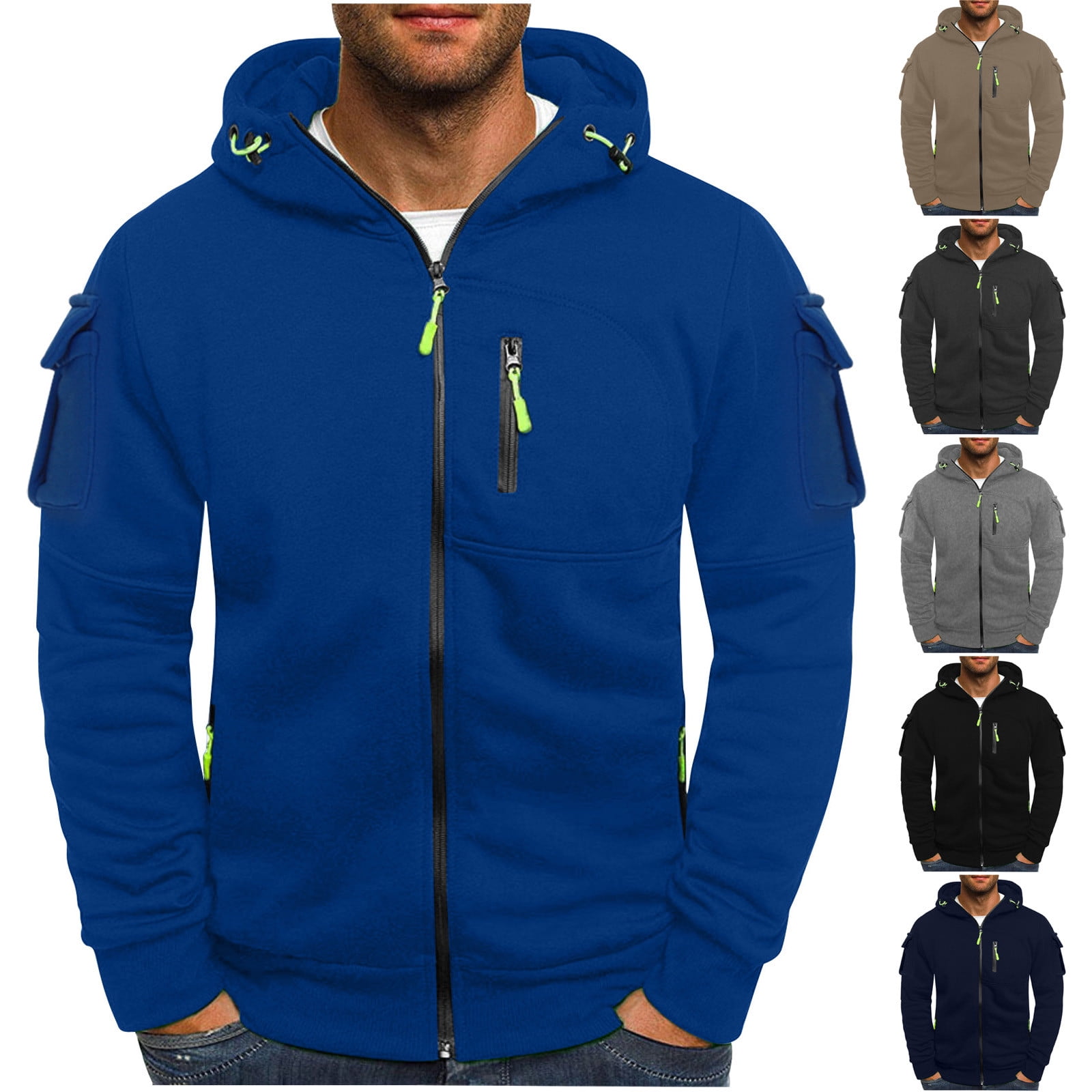 Txeol Men's Full Zip Sweatshirts Fall Trendy Athletic Jackets Cargo ...