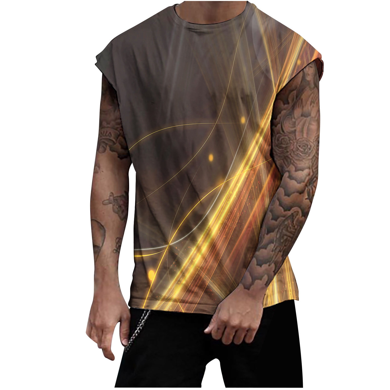 Txeol Tank Tops for Men Big and Tall,Mens 3D Sleeveless Tank Tops Workout Cut Off Shirts Muscle ...