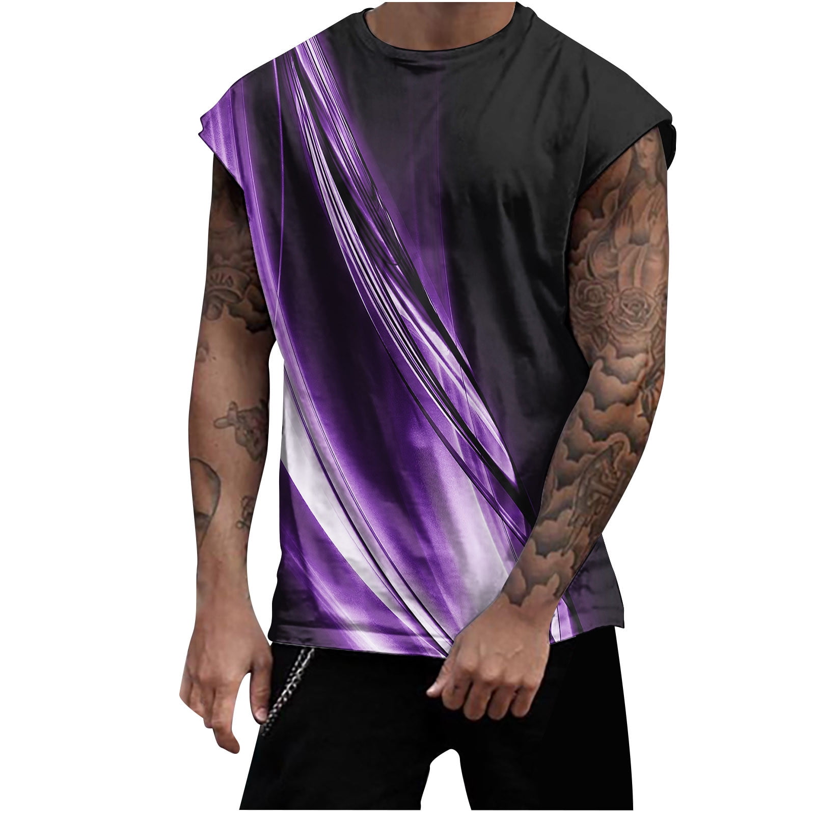 Txeol Tank Tops for Men Big and Tall,Mens 3D Sleeveless Tank Tops Workout Cut Off Shirts Muscle ...