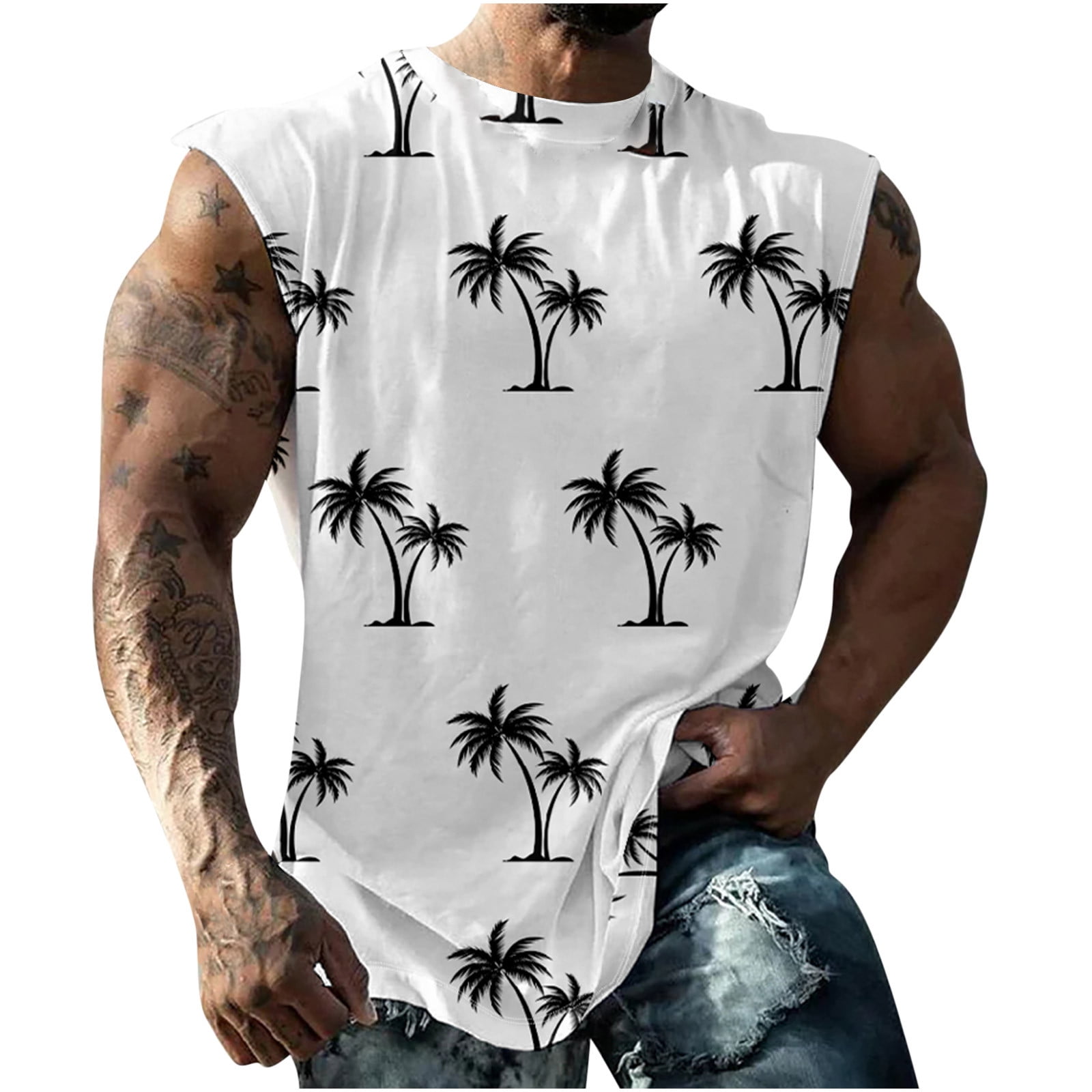 Txeol Tank Tops for Men Graphic,Men's Workout Tank Tops Fitness Tees Shirts for Men Summer ...