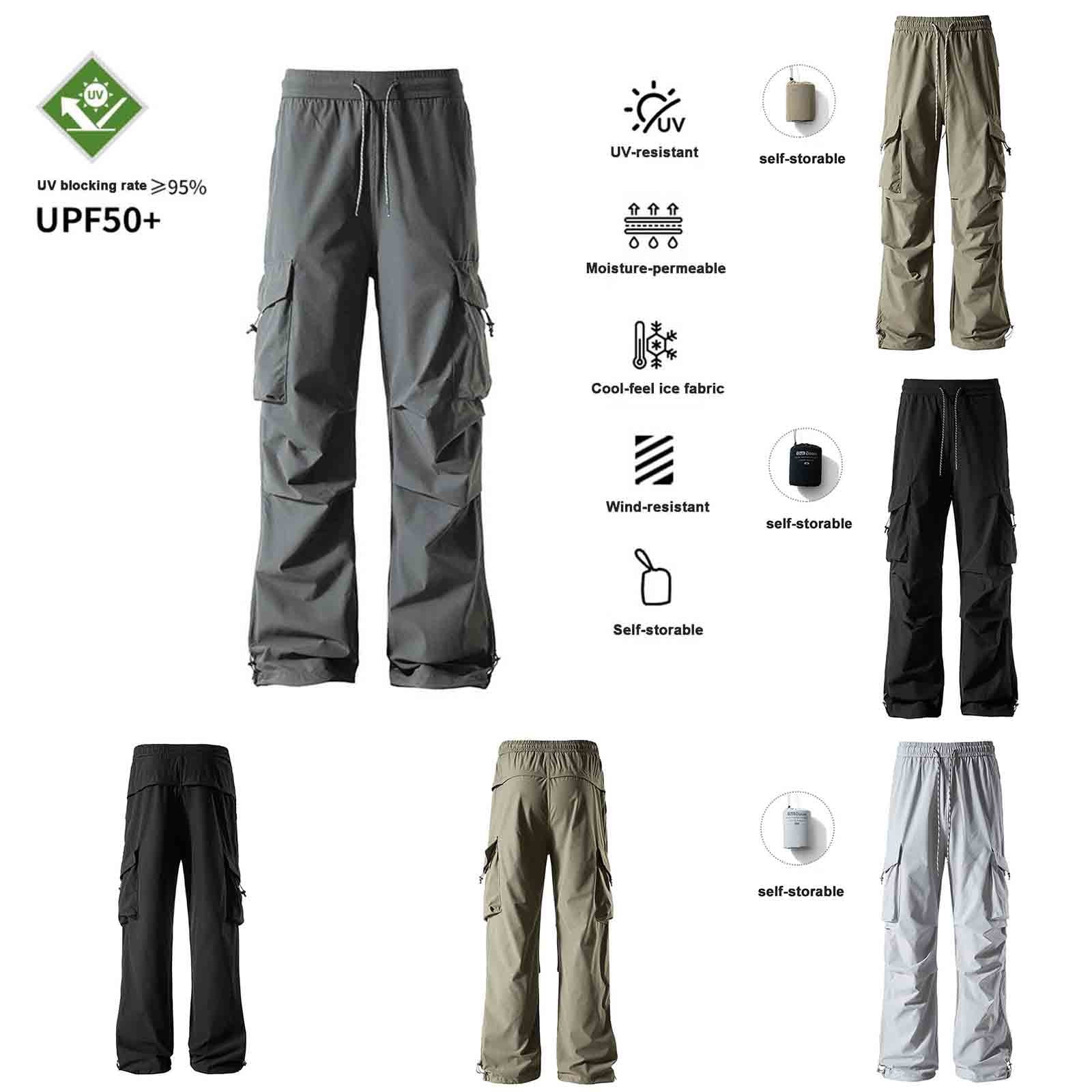 Txeol Uv Pants for Men Sun Protection Cargo Outdoor Hiking Baggy Pant ...