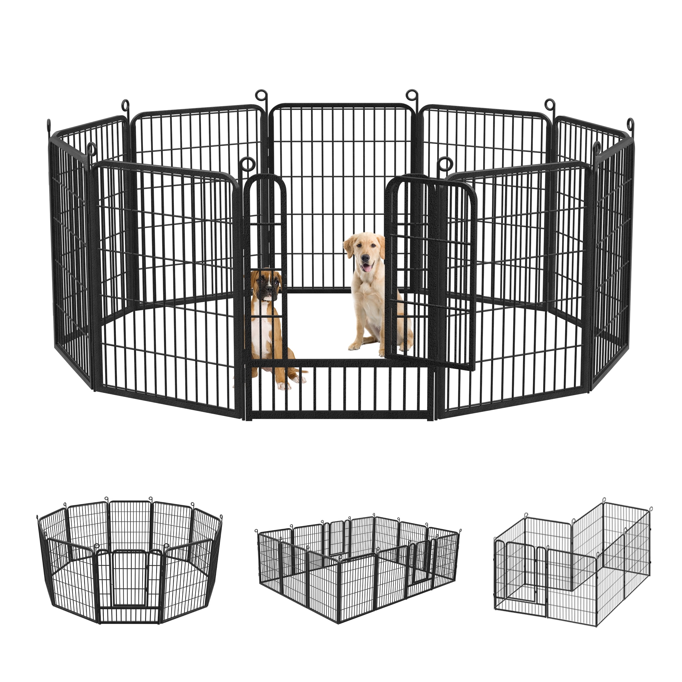 Txh001 Dog Playpen Outdoor, 10 Panels 32inch Indoor Dog Pen with Doors ...