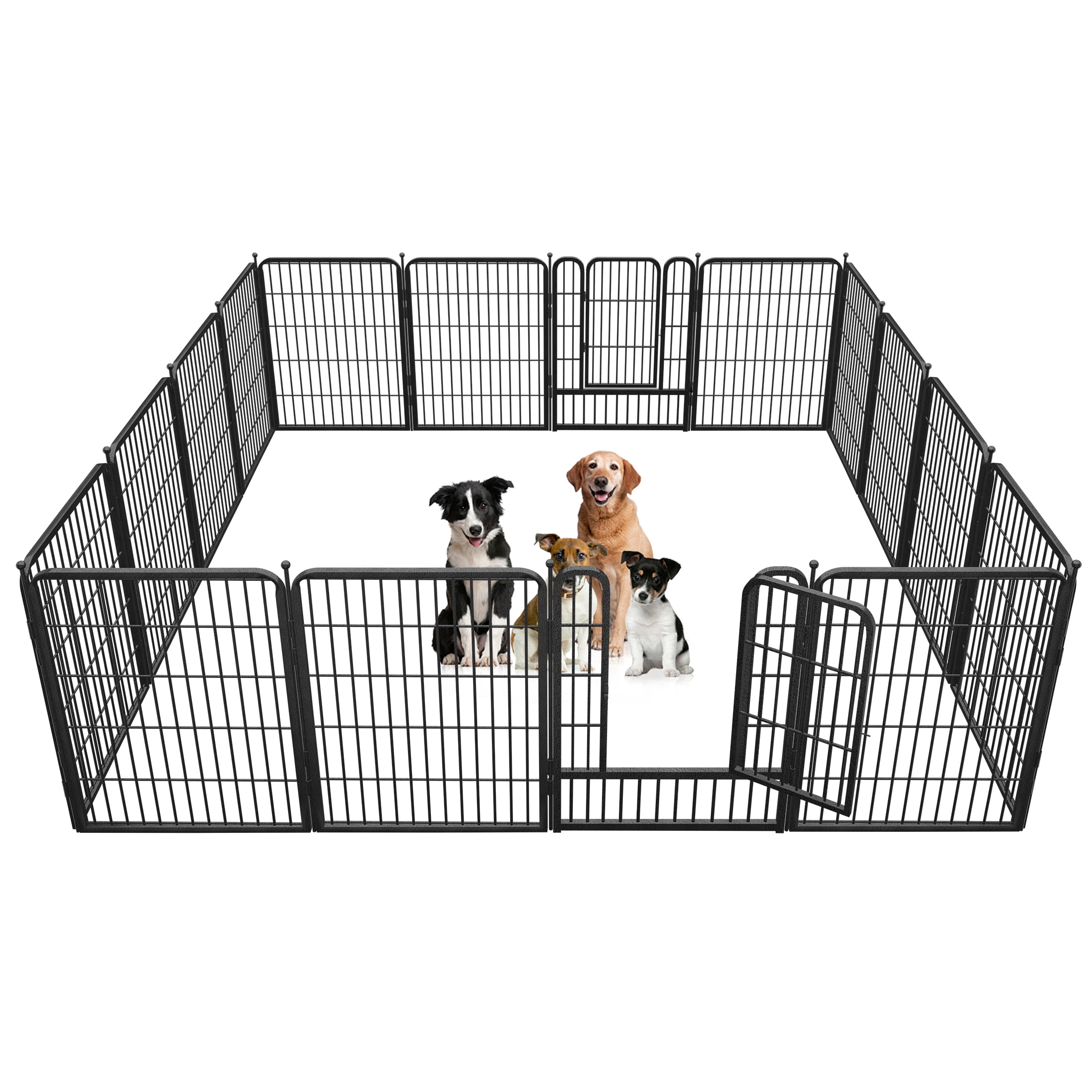 Txh001 Dog Playpen Outdoor,16 Panels 32inch Metal Dog Fence with Doors ...