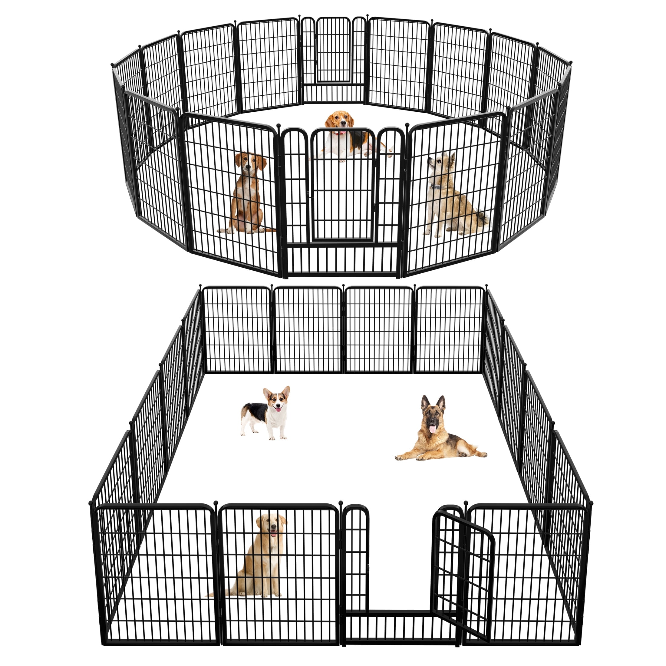 Txh001 Dog Playpen Outdoor,16 Panels 40inch Metal Dog Fence with Doors ...