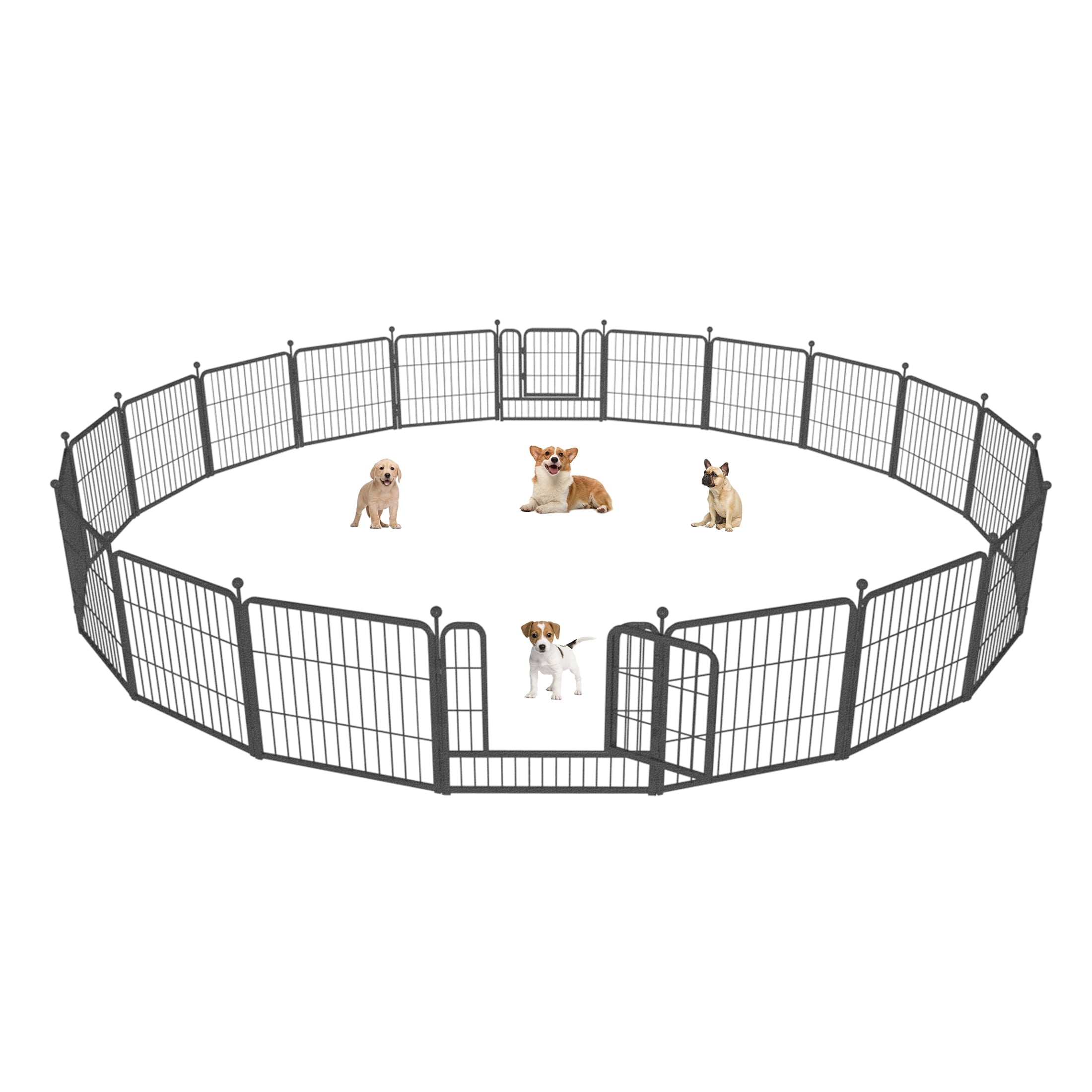 Txh001 Dog Playpen Outdoor, 20 Panels 24inch Metal Dog Fence with Doors ...