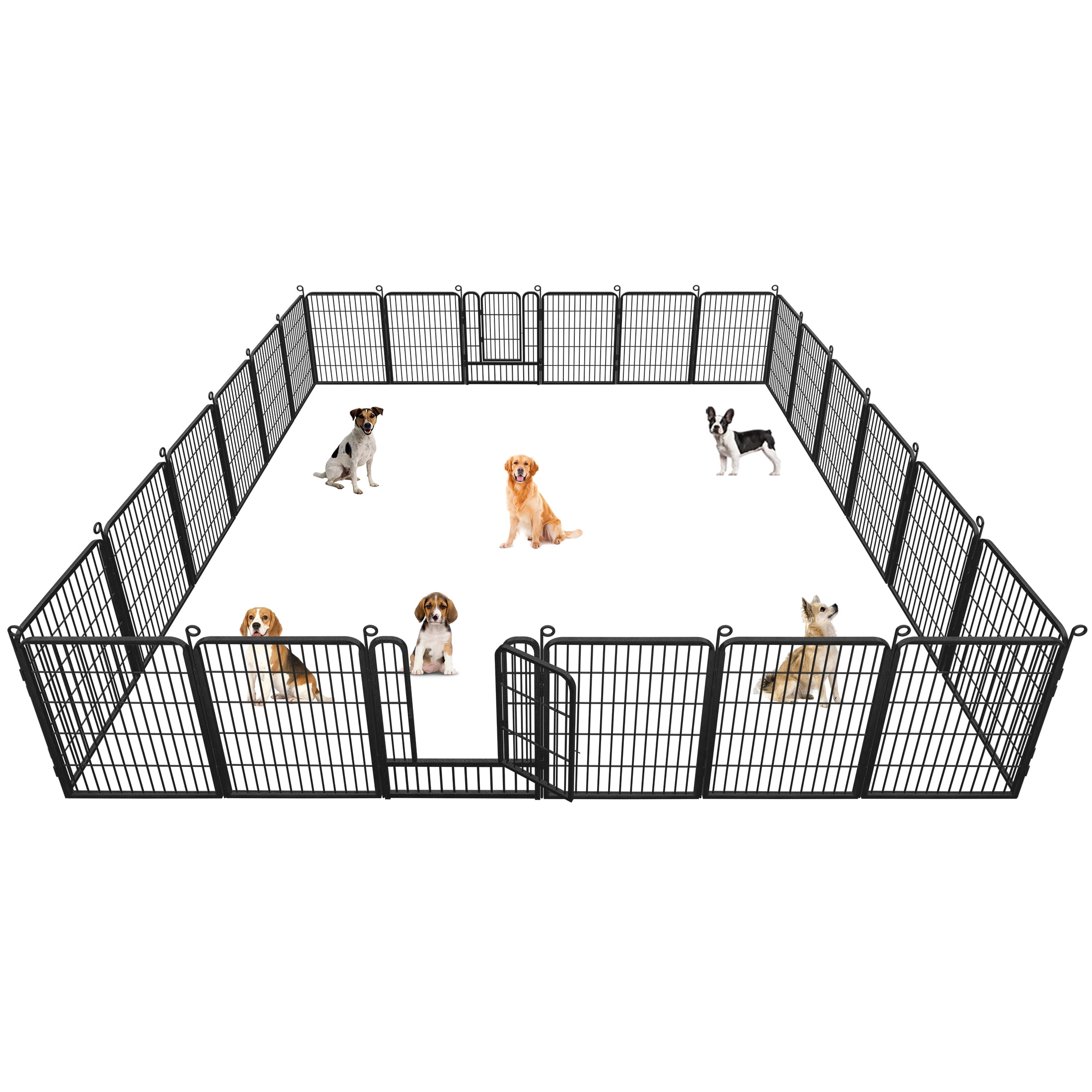 Txh001 Dog Playpen Outdoor, 24 Panels 32inch Indoor Dog Pen with Doors ...