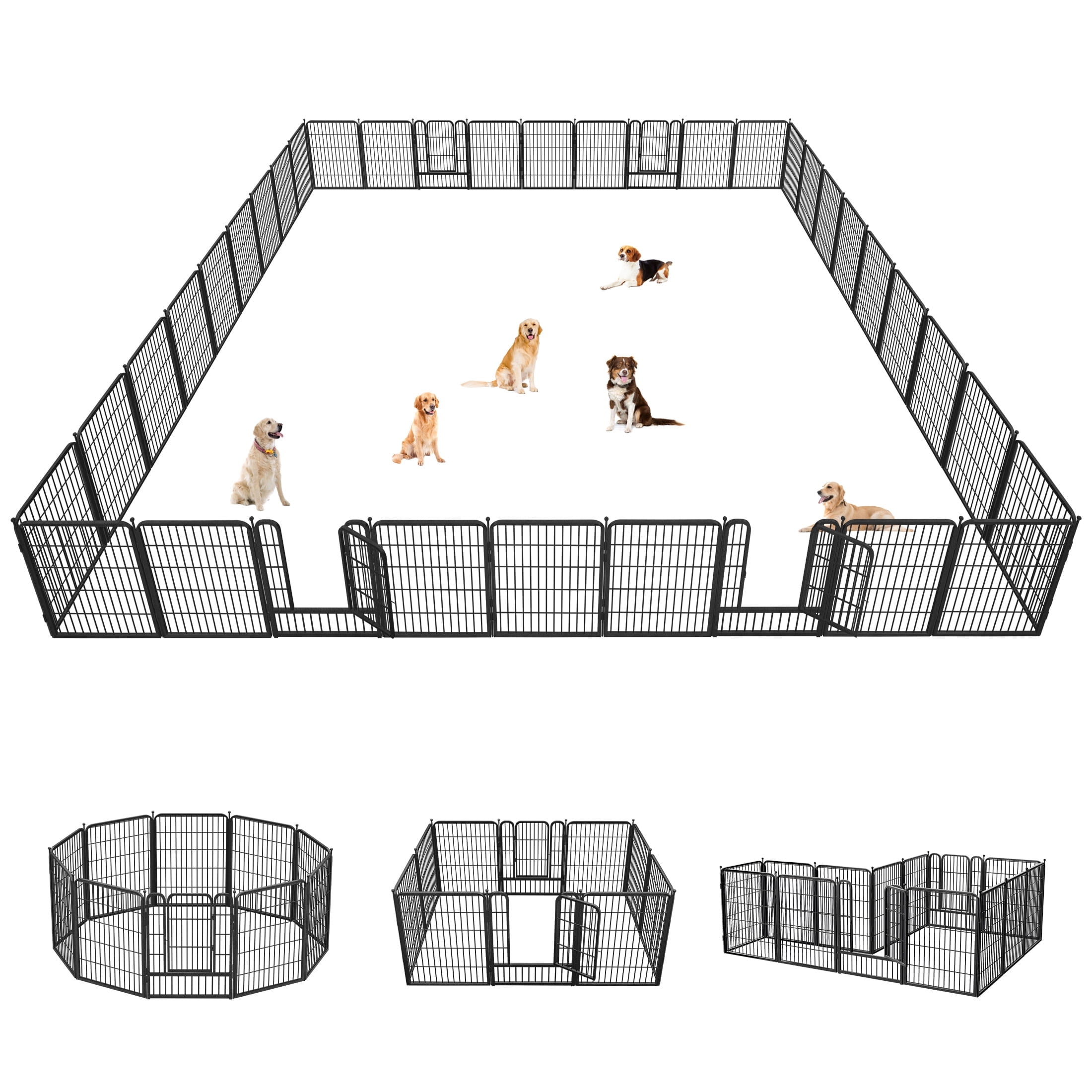 Txh001 Dog Playpen Outdoor,40 Panels 32inch Metal Dog Fence with Doors ...