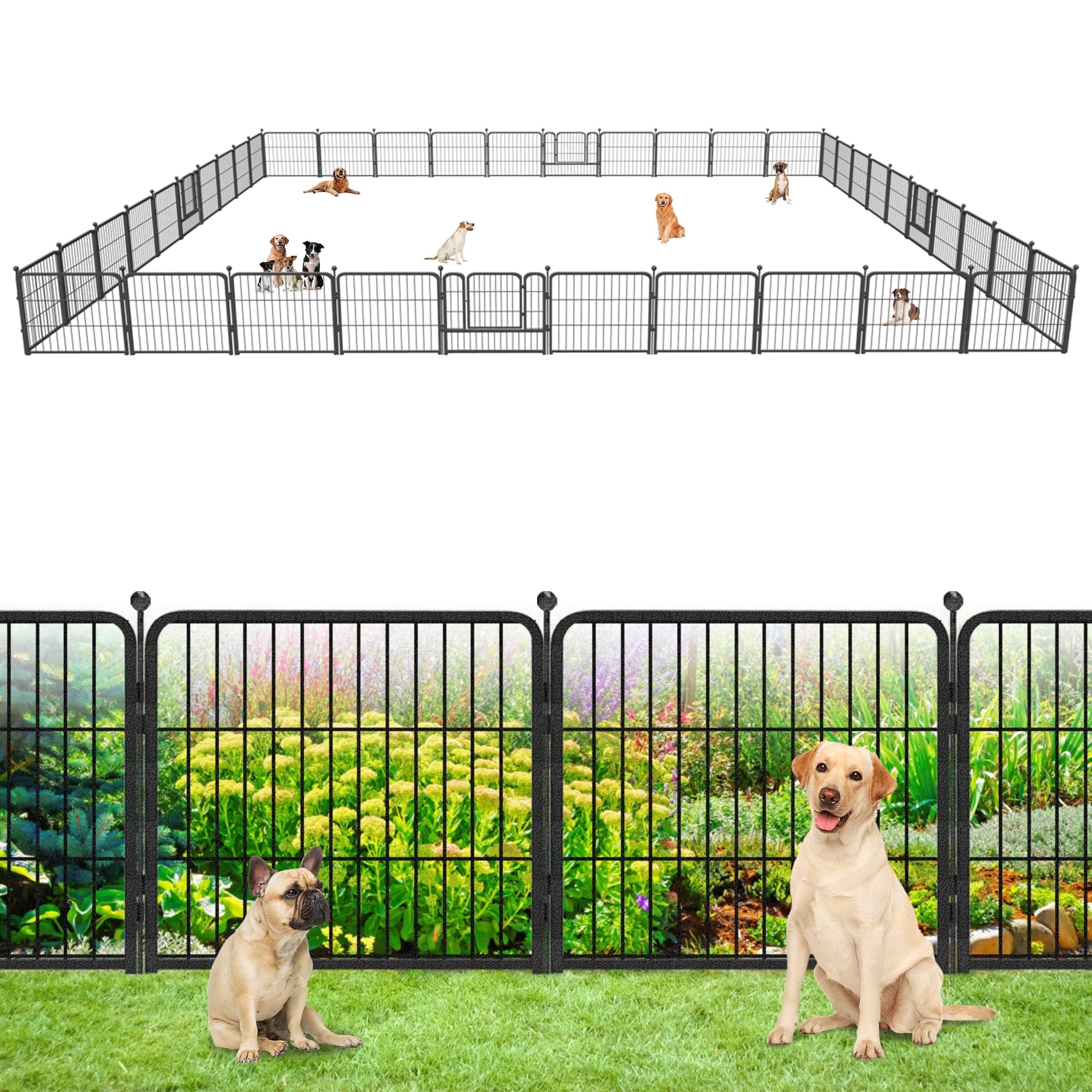 Txh001 Garden Fence 107ft(L)×24in(H) Animal Barrier Decorative Garden ...