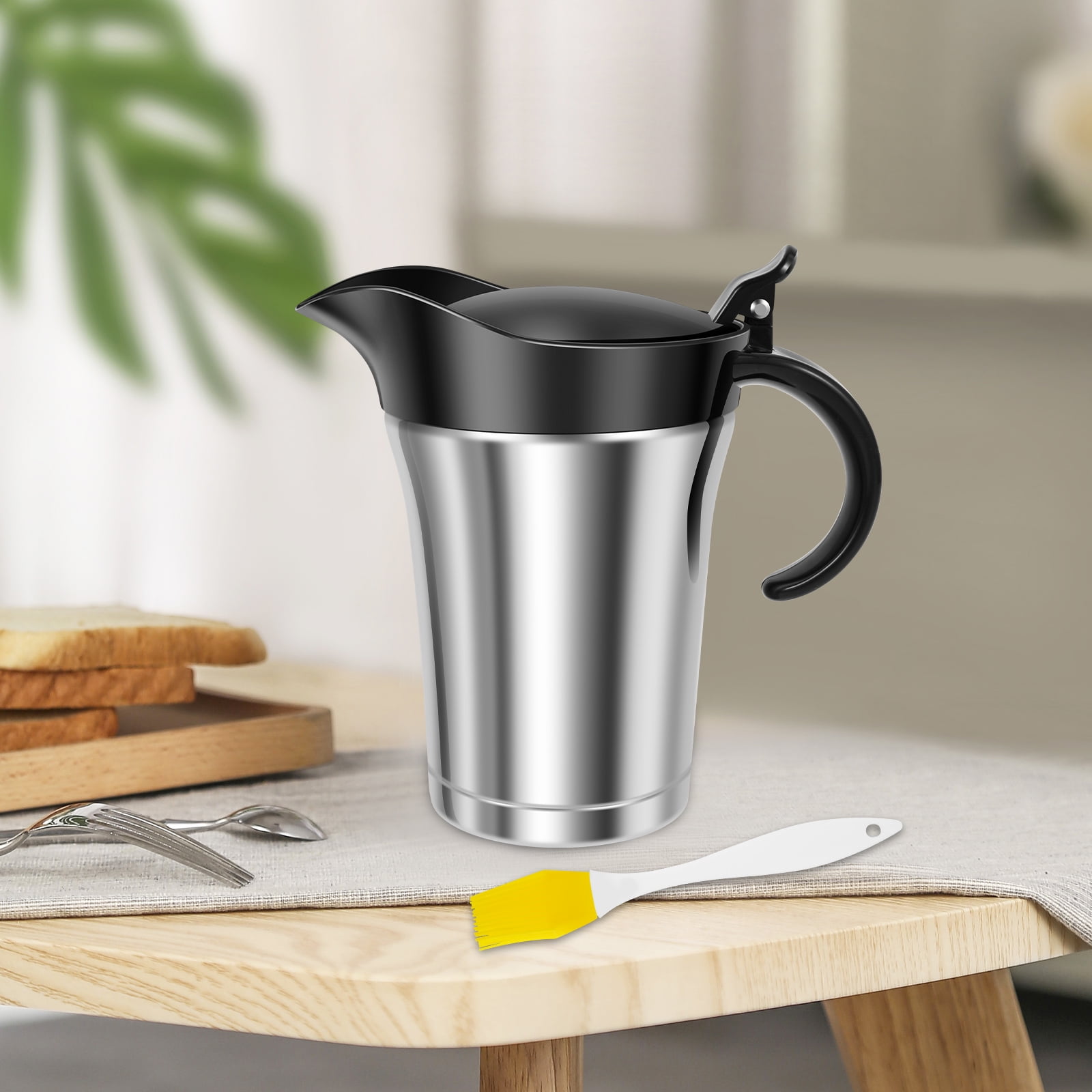 Txkrhwa 2 Sets Double Insulated Gravy Boat with Hinged Lid, 750ml ...