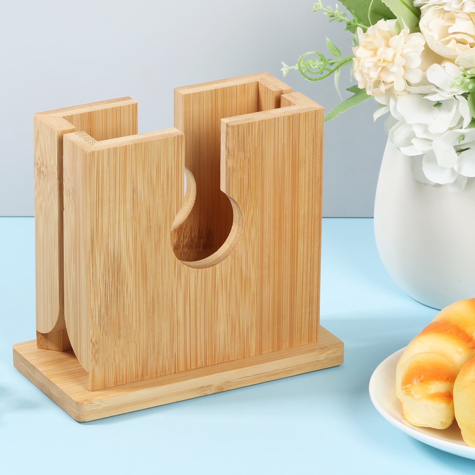 Txkrhwa 2PCS Bamboo Bagel Cutter Slicer, Bagel Slicer Holder, Reusable ...