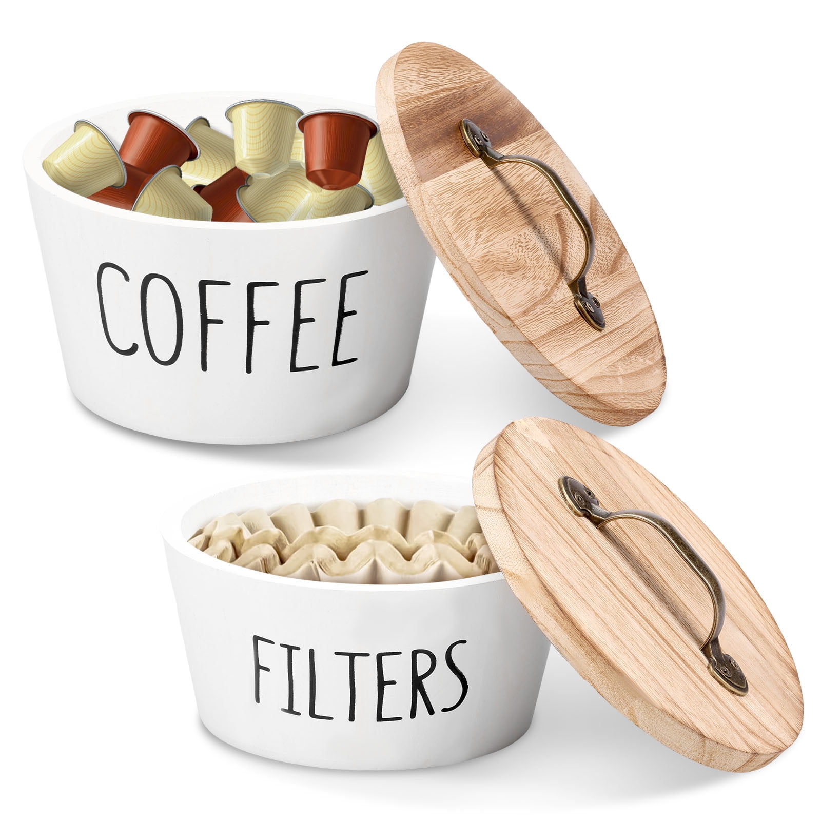 Txkrhwa 2PCS Wood Coffee Pod Holder and Coffee Filter Holder, Large ...
