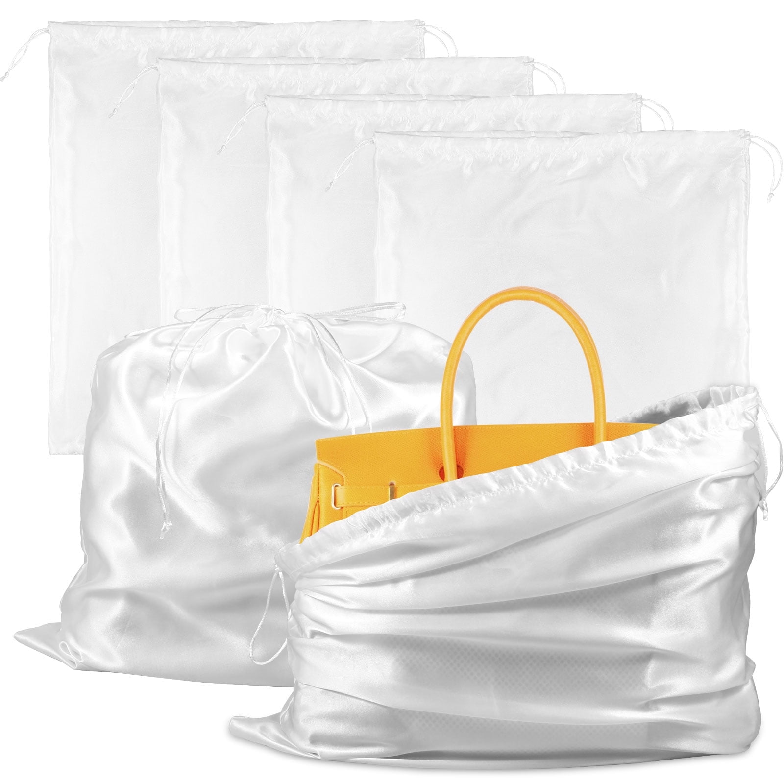 Txkrhwa 6PCS Handbag Dust Bags, Silk Drawstring Storage Bags for Purses ...