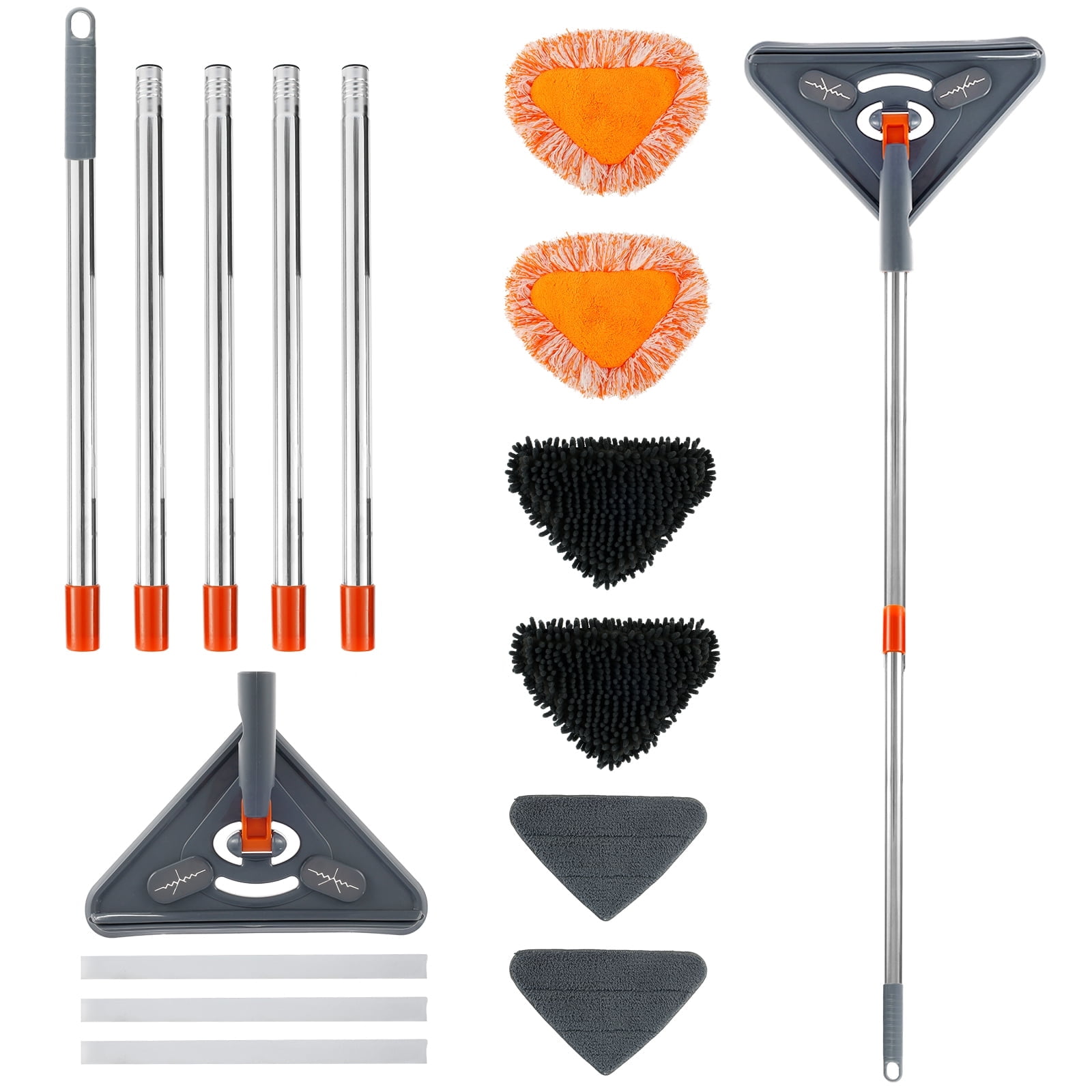 Txkrhwa 85-Inch Wall Cleaning Mop, Duster Kit with Extension Pole, 6 ...